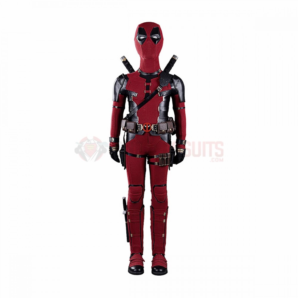 Kids Deadpool Cosplay Costumes Kidpool Leather Suits Top Level