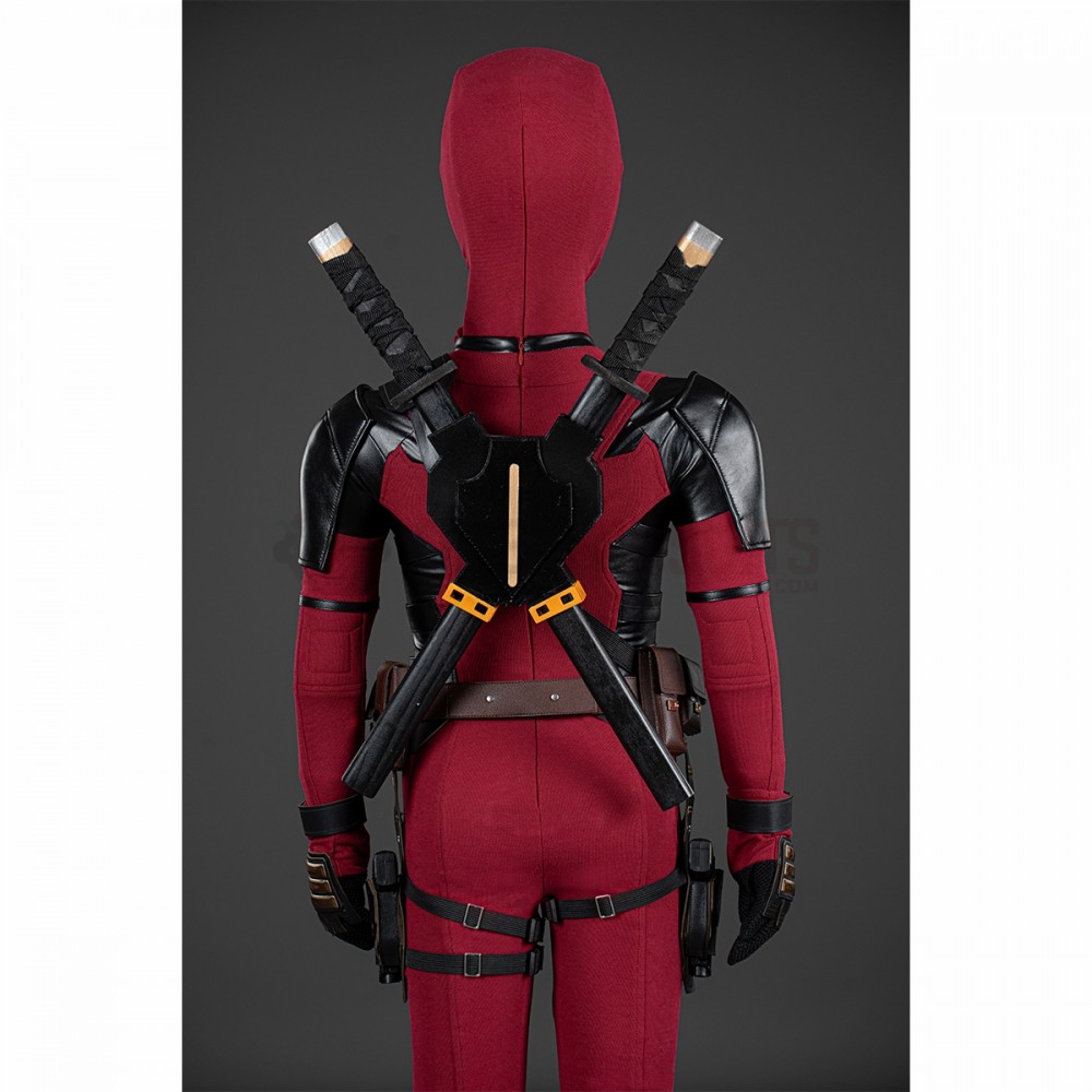 Kids Deadpool Cosplay Costumes Kidpool Leather Suits Top Level