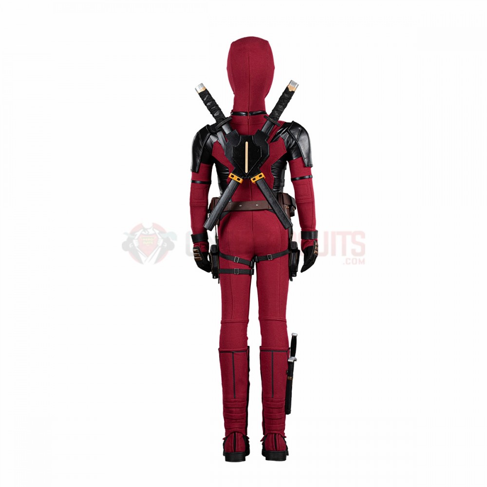 Kids Deadpool Cosplay Costumes Kidpool Leather Suits Top Level
