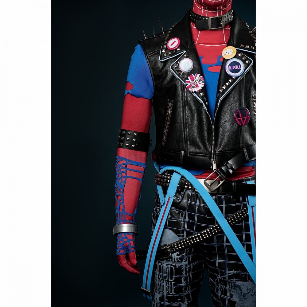 Spider-Punk Cosplay Costumes Spider-man Hobart Brown Suits Top Level