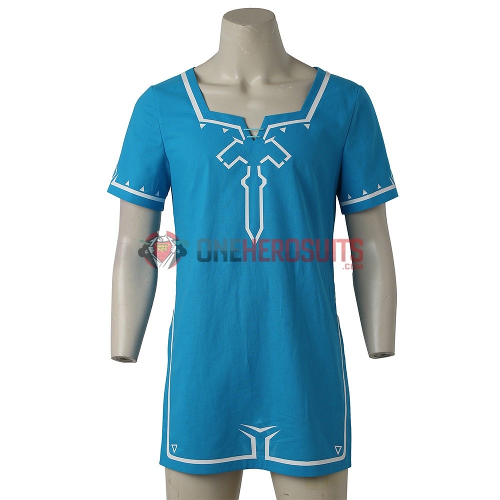 Link Blue Tunic Cosplay Costume The Legend of Zelda Breath of the Wild Suit