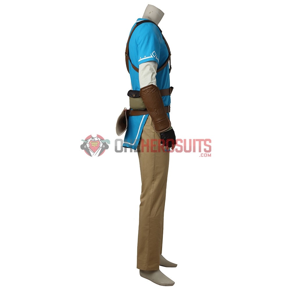 Link Blue Tunic Cosplay Costume The Legend of Zelda Breath of the Wild Suit