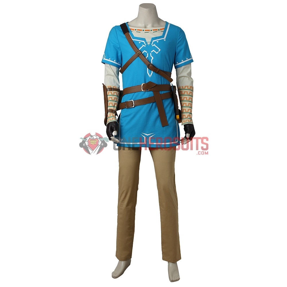 Link Blue Tunic Cosplay Costume The Legend of Zelda Breath of the Wild Suit