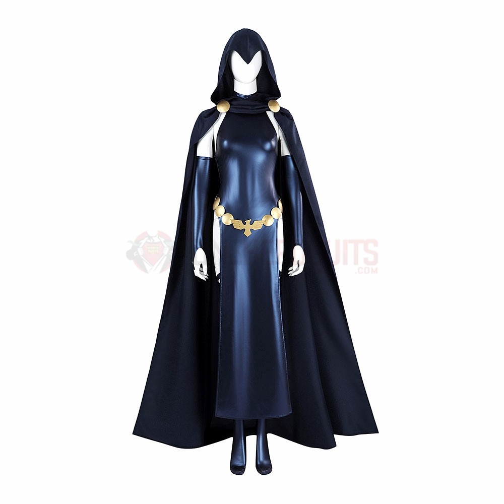 Raven Rachel Roth New Earth Cosplay Costume Hooded Cape Suit