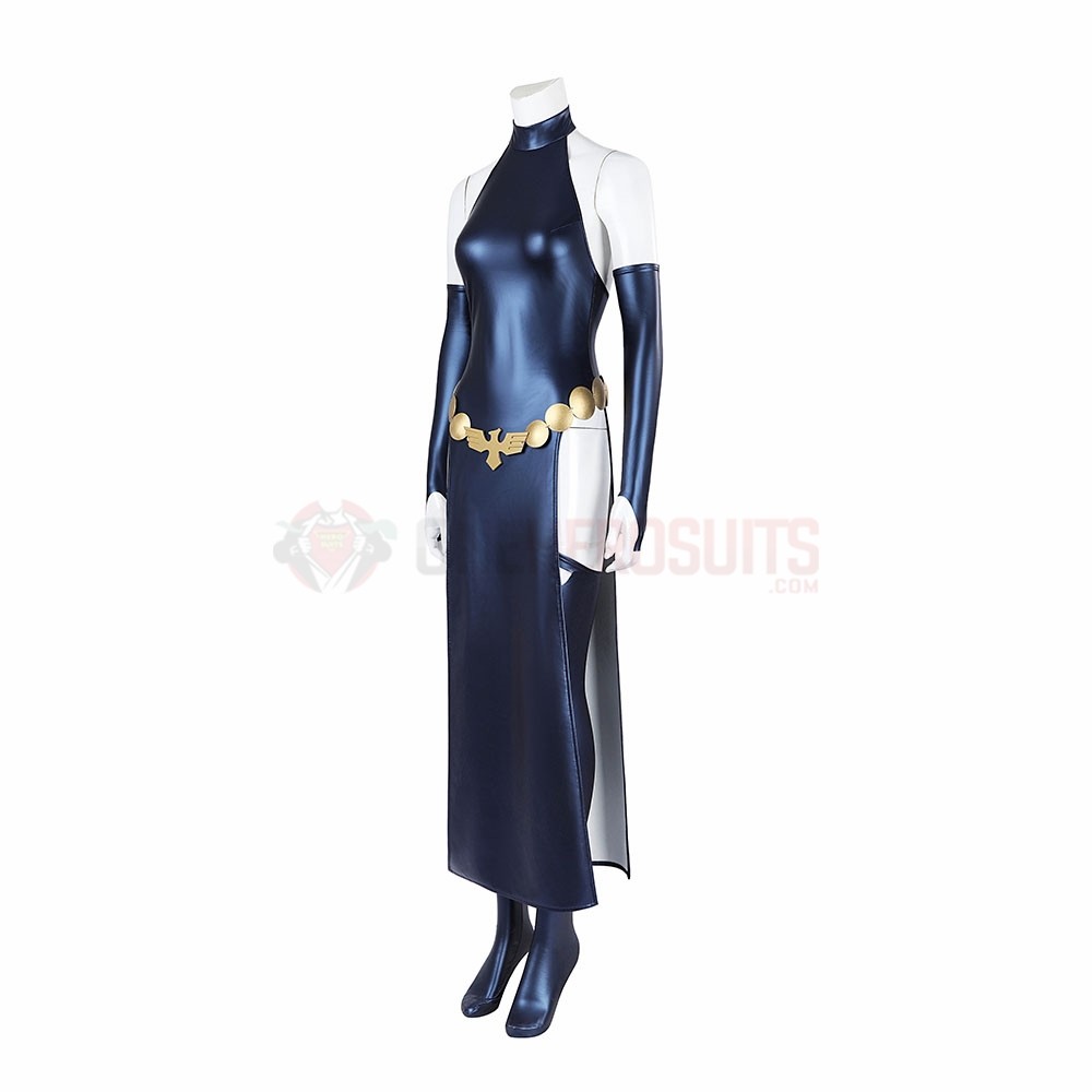 Raven Rachel Roth New Earth Cosplay Costume Hooded Cape Suit