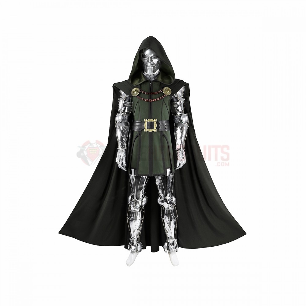Doctor Doom Cosplay Costumes Victor von Doom Green Suits With Cloak