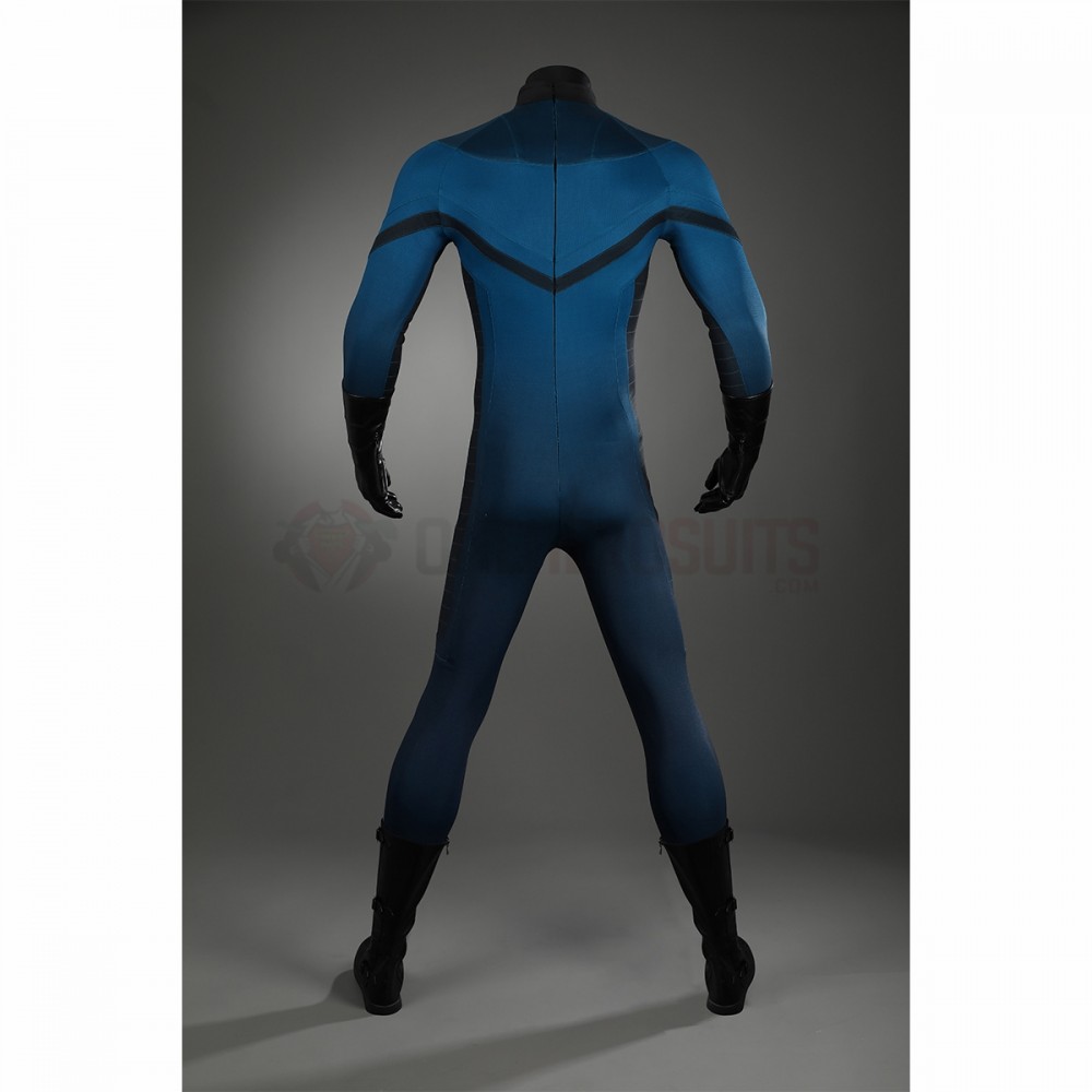 The Fantastic Four Navy Cosplay Costume Human Torch Suit