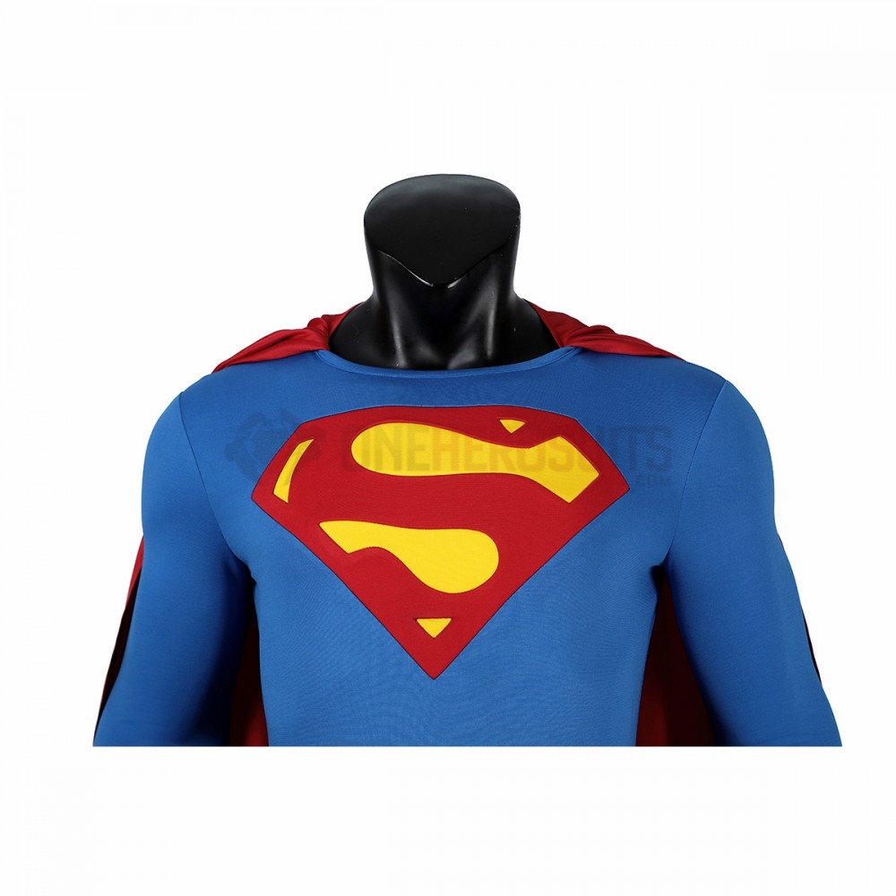 Superhero Clark Kent Cosplay Costume Christopher Reeve Classic Suit