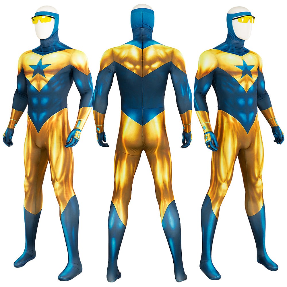 Booster Gold Michael Jon Carter Printed Suit Cosplay Costume