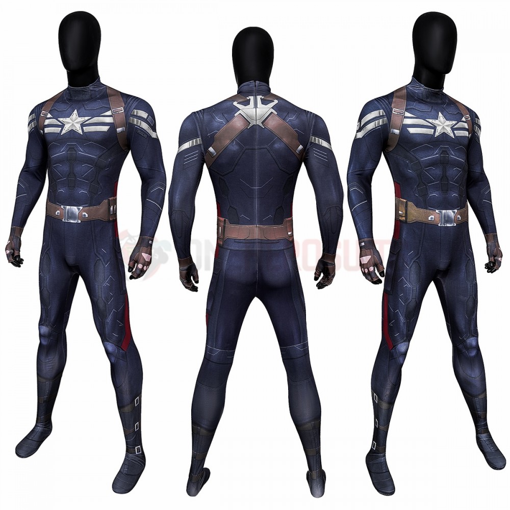 Captain America 2 Cosplay Costumes Stealth Suit HD Printed Jumpsuit