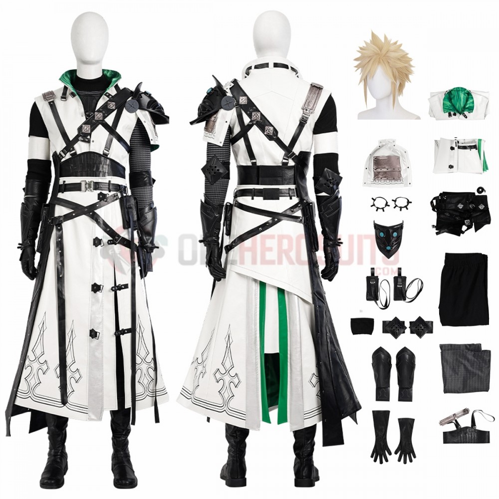 FF7EC Cosplay Costumes Cloud Strife Lethal Style White Top Level Suits