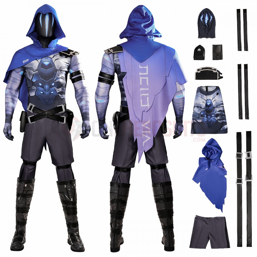 VALORANT Omen Cosplay Costume Halloween Printed Suit