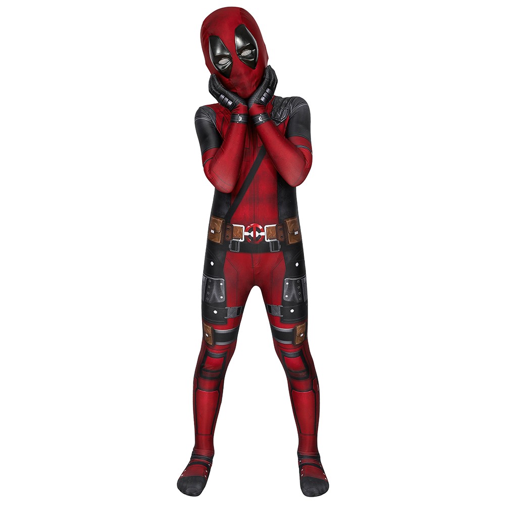 Kids Deadpool Cosplay Suit 3D Printed Spandex Deadpool Suit For Children