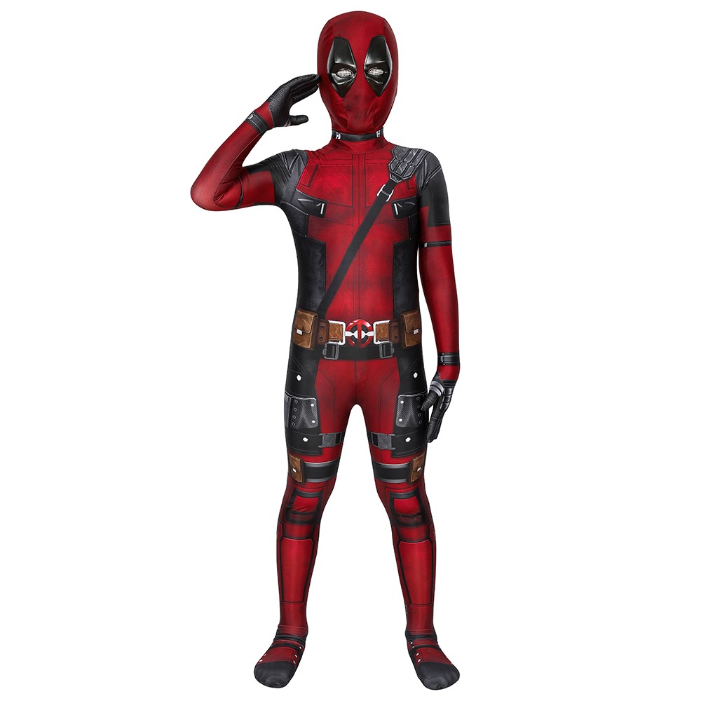 Kids Deadpool Cosplay Suit 3D Printed Spandex Deadpool Suit For Children