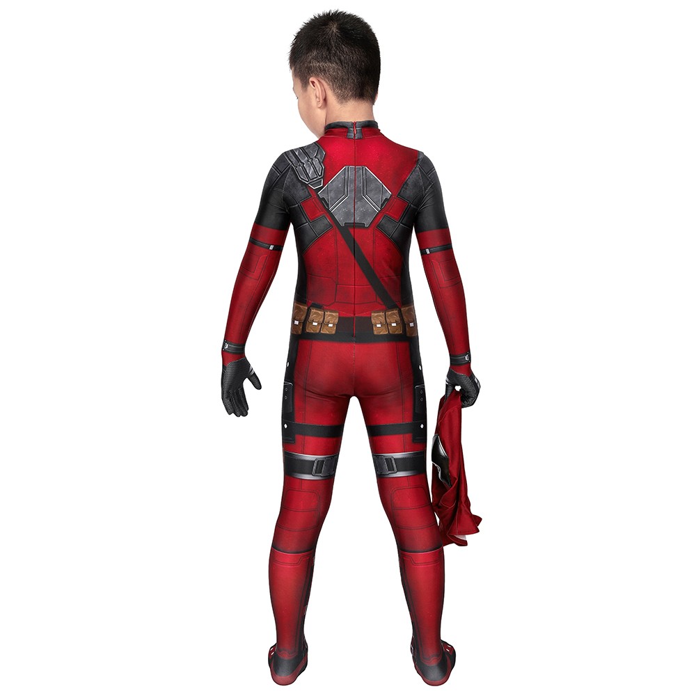 Kids Deadpool Cosplay Suit 3D Printed Spandex Deadpool Suit For Children
