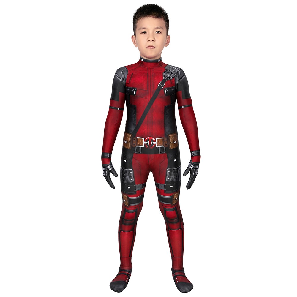 Kids Deadpool Cosplay Suit 3D Printed Spandex Deadpool Suit For Children
