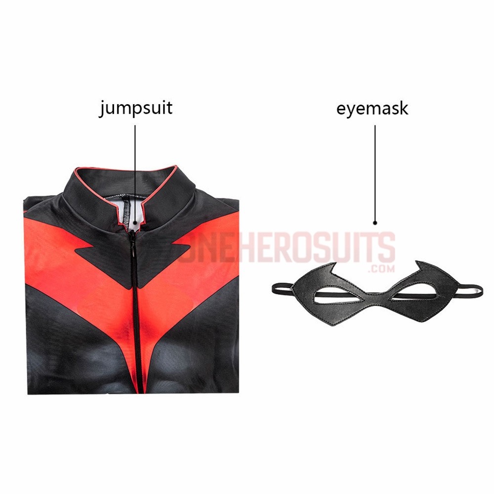 Gifts For Kids Nightwing Cosplay Suit Children Teen Titans Cosplay Red ...