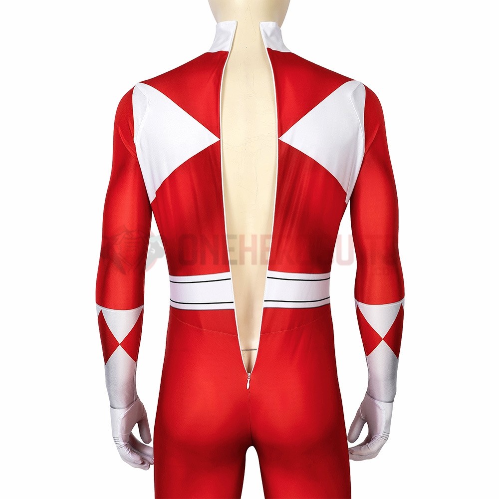 Red Power Ranger Cosplay Suit Classic Red Spandex Power Rangers Costumes