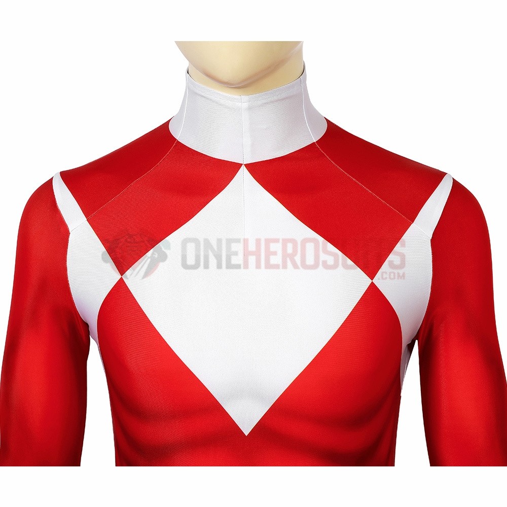 Red Power Ranger Cosplay Suit Classic Red Spandex Power Rangers Costumes