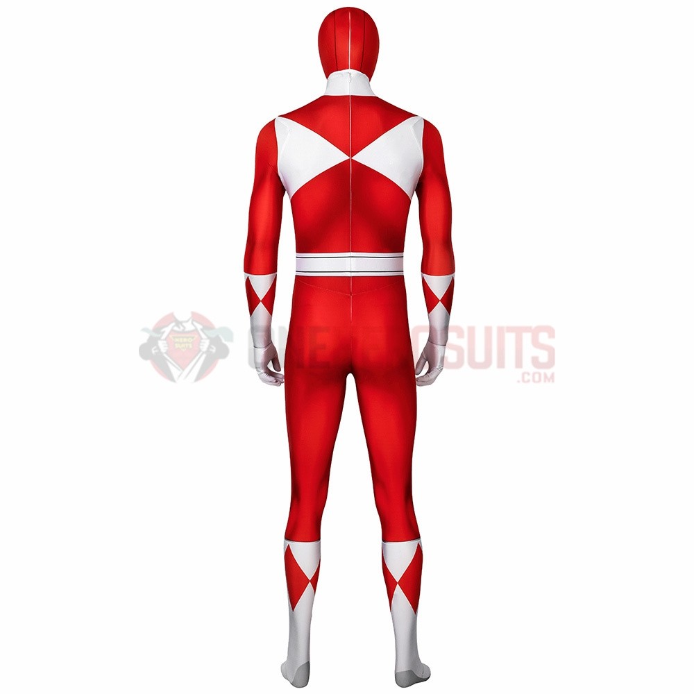 Red Power Ranger Cosplay Suit Classic Red Spandex Power Rangers Costumes