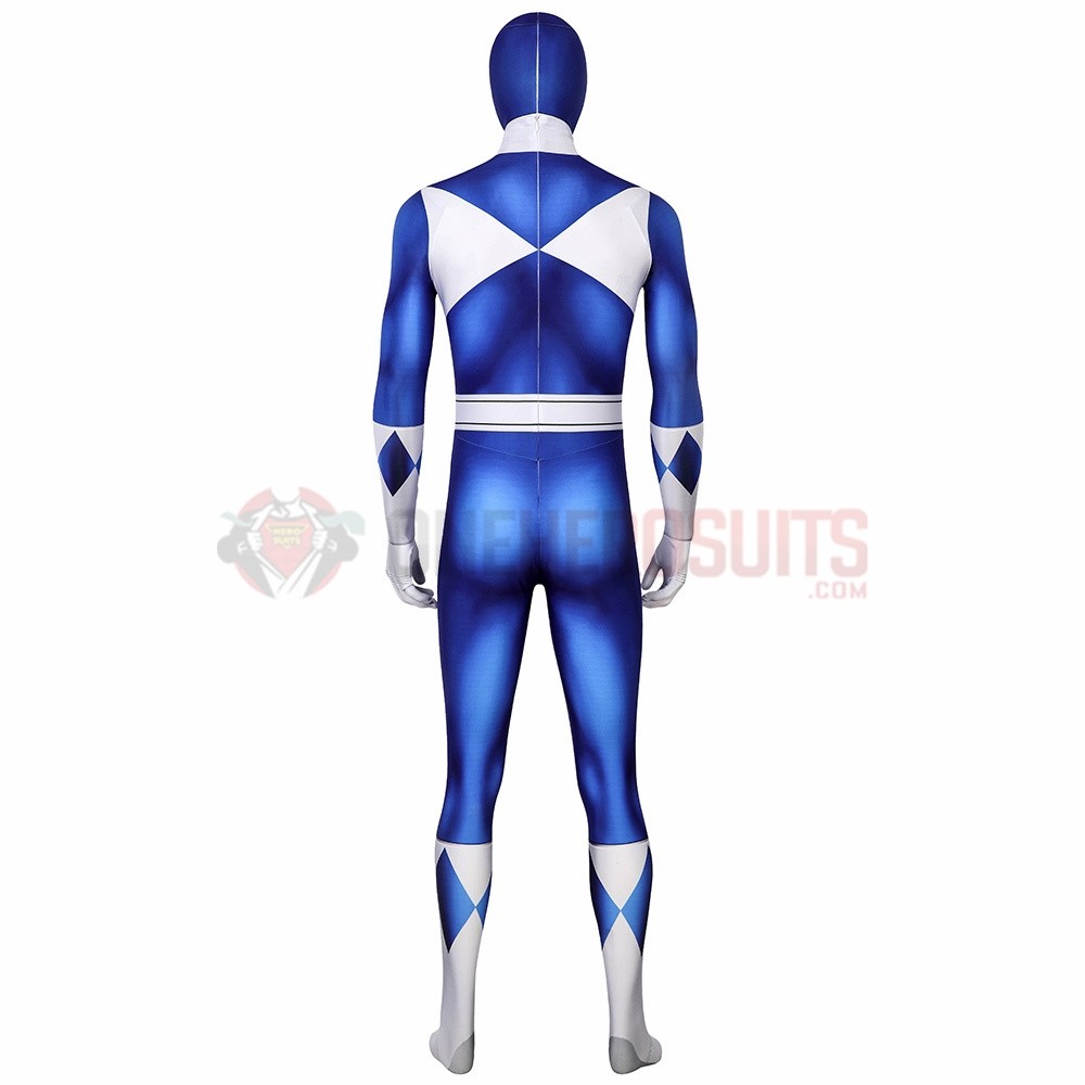 Blue Power Ranger Cosplay Suit Spandex Power Rangers Costumes Lightweight