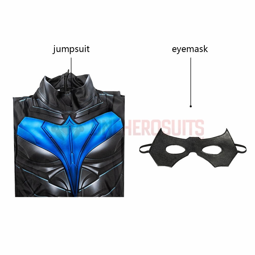 Gifts For Kids Nightwing Cosplay Suit Children Teen Titans Cosplay Red ...