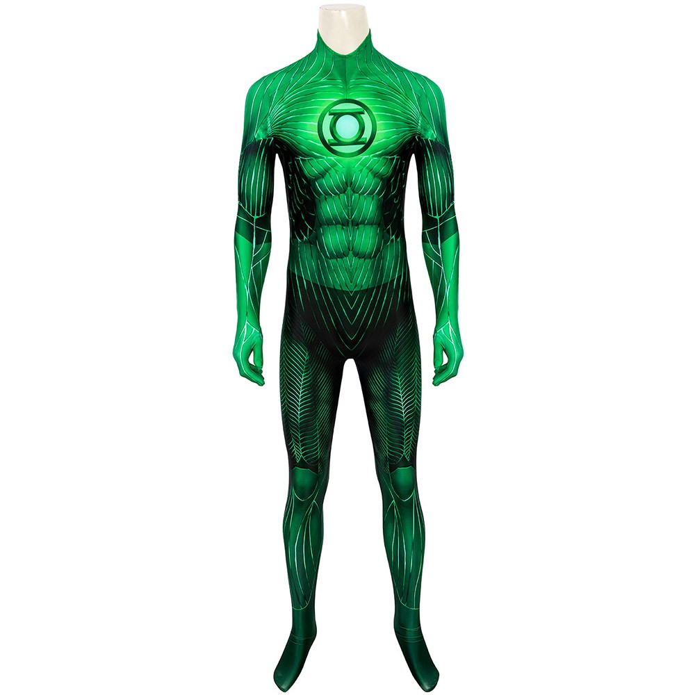 Green Lantern Hal Jordan Cosplay Costume Detail Printed Suit