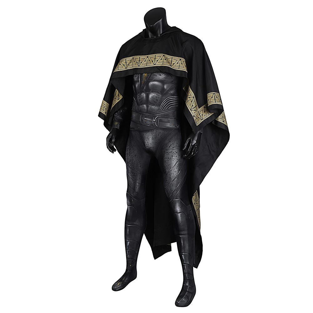 Black Adam Cosplay Costume 3D Printed Jumpsuits With Cloak