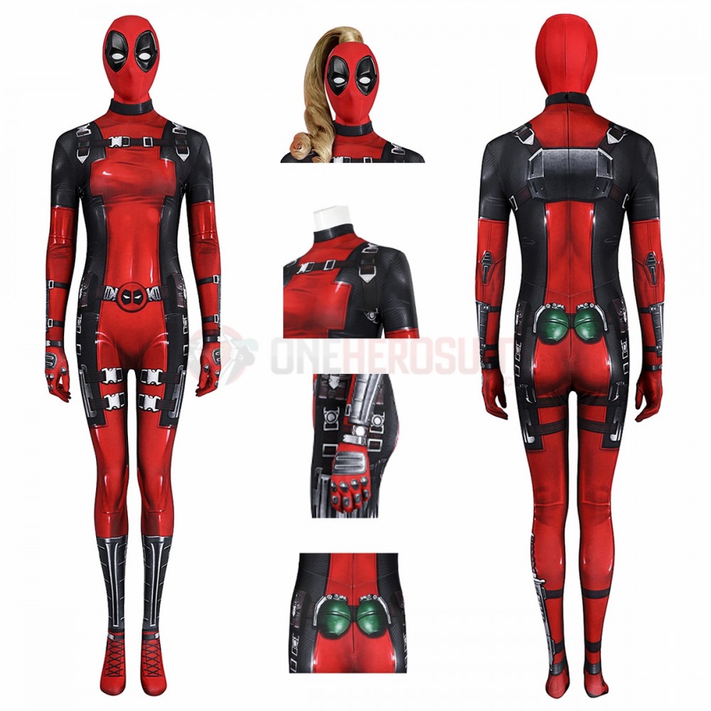 Lady Deadpool Cosplay Costume Comic Edition Spandex Bodysuit