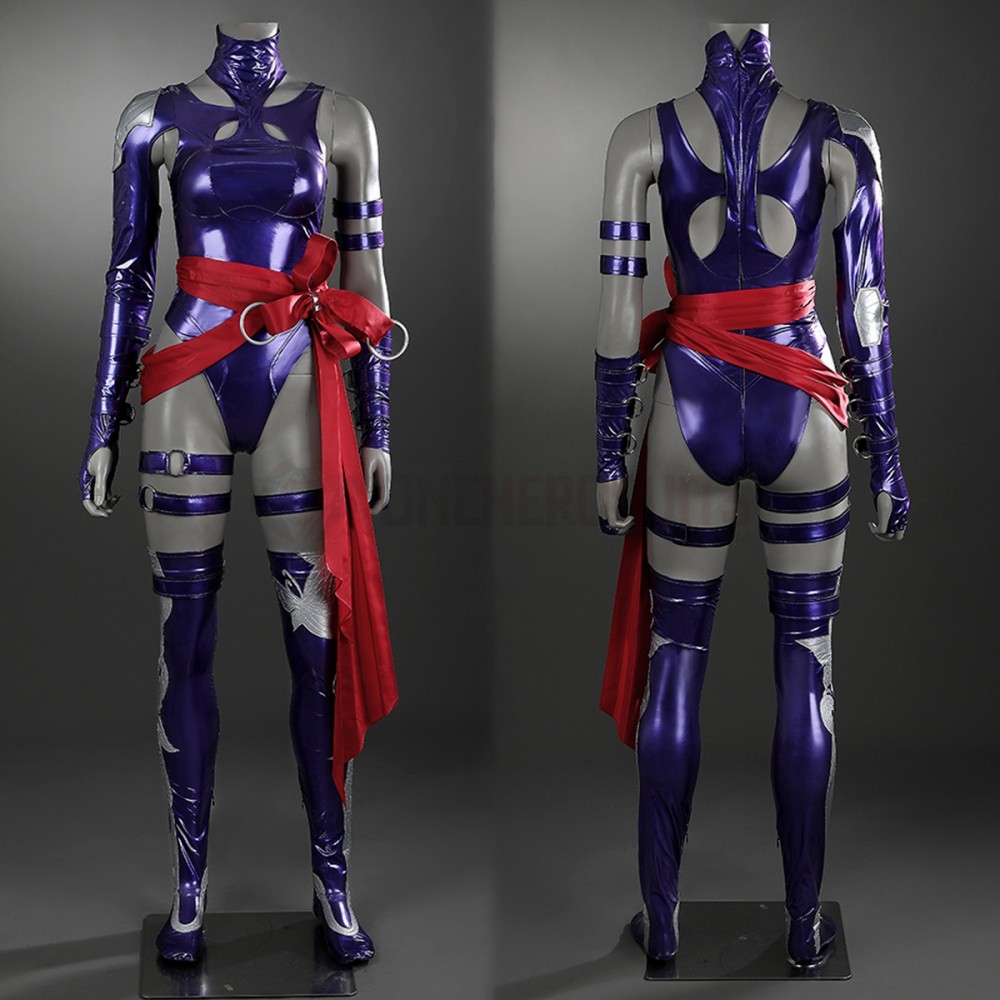 Marvel Rivals Cosplay Costumes Psylocke Purple Leather Cosplay Suits