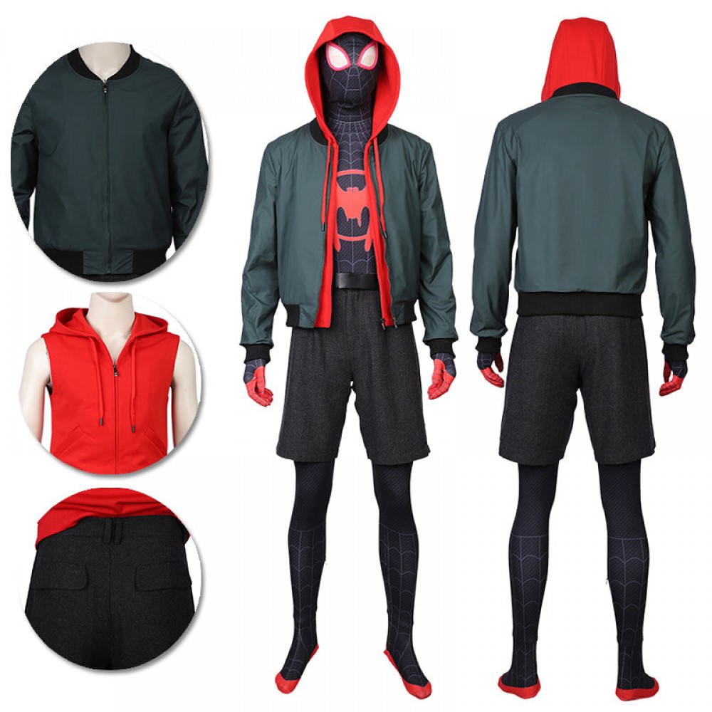 Miles Morales Cosplay Costumes Spider Man Into The Spider Verse Miles ...