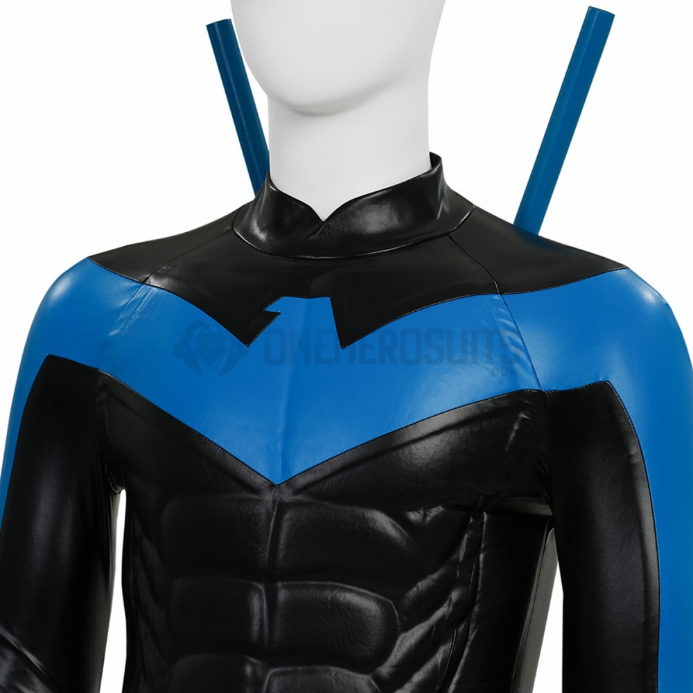 Nightwing Dick Grayson Cosplay Costumes Comic Blue Edition Top Level Suits