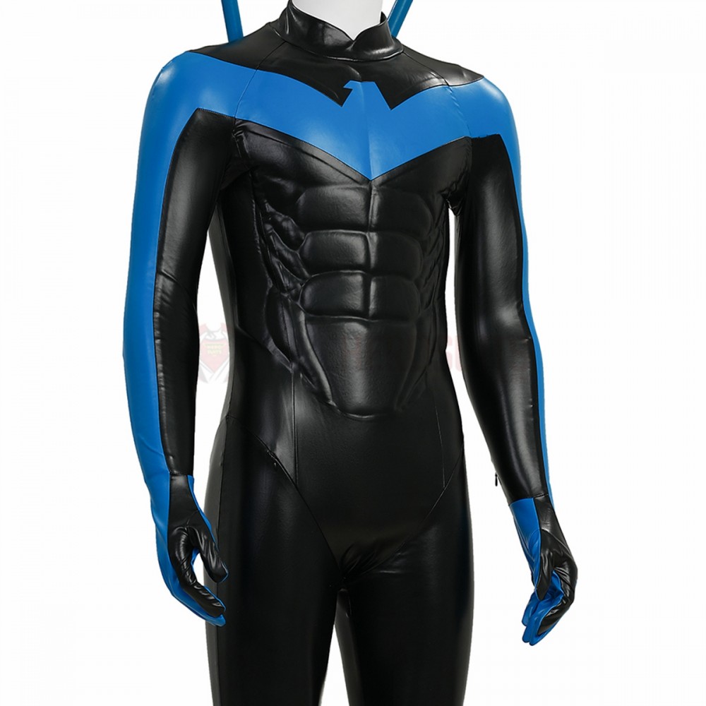 Nightwing Dick Grayson Cosplay Costumes Comic Blue Edition Top Level Suits