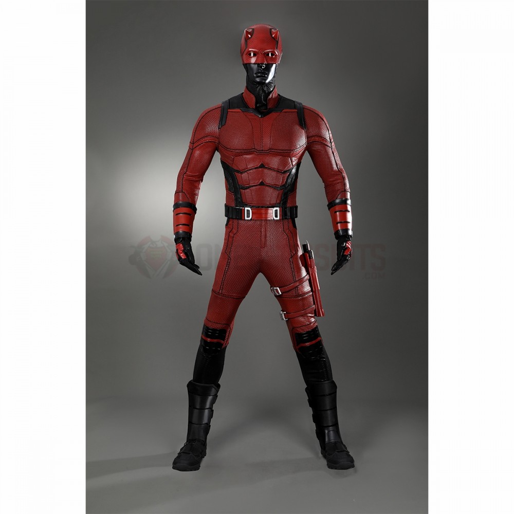 Daredevil Matt Murdock Cosplay Costumes Red Leather Deluxe Suits