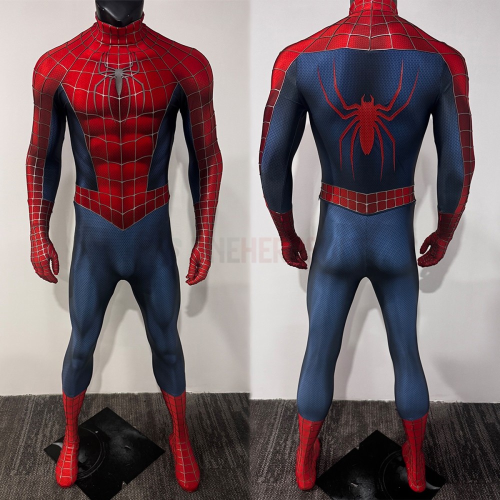 Spiderman 2 Tobey Maguire Cosplay Costumes 2004 Spider-Man Deluxe Suits