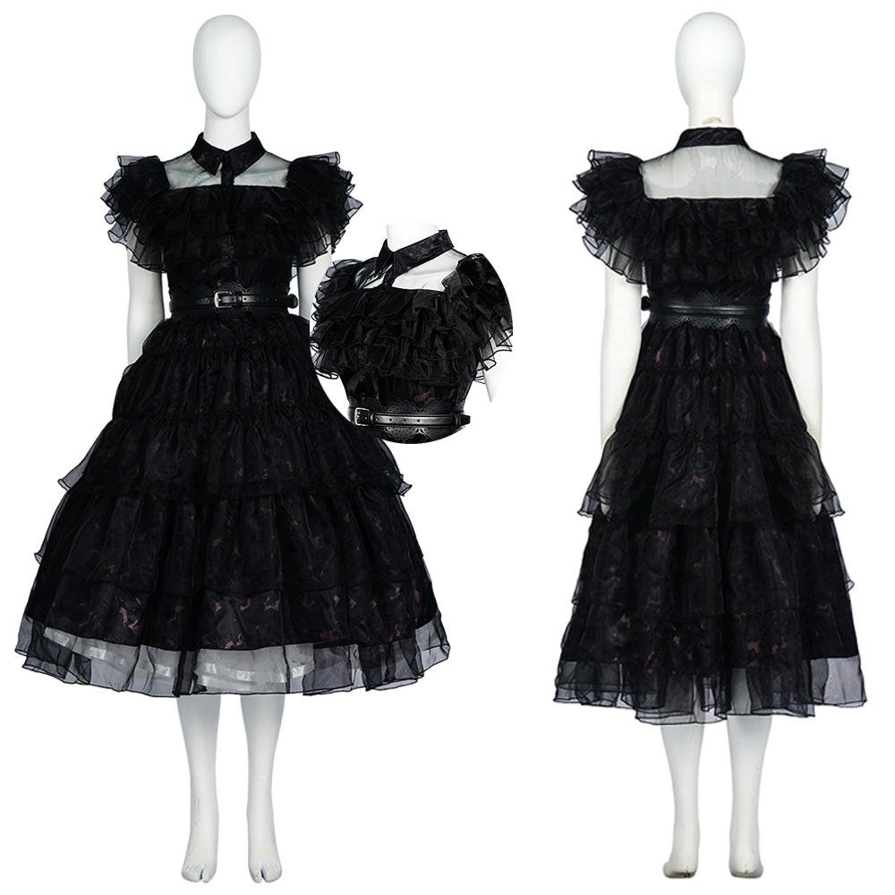 The Addams Family Cosplay Costumes Wednesday Addams Prom Dress