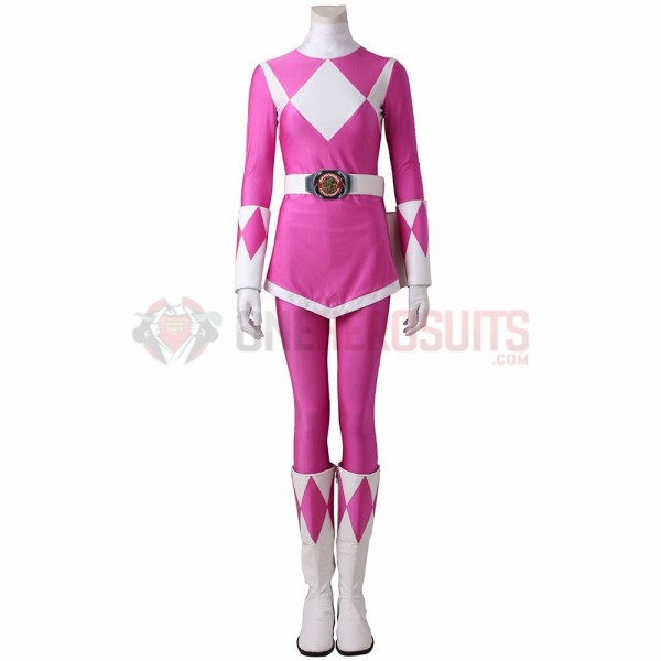 Pterosaur Pink Ranger Cosplay Costume Mighty Morphin Power Rangers Suit