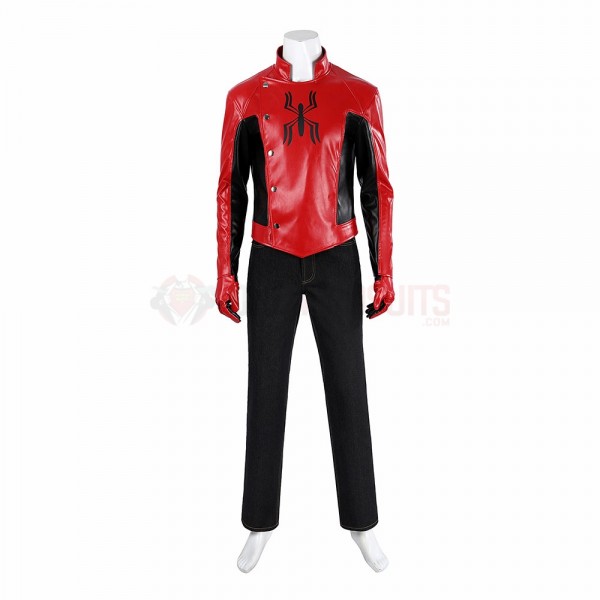 Marvel's Spider-Man 2 Last Stand Cosplay Costume Red Leather Jacket