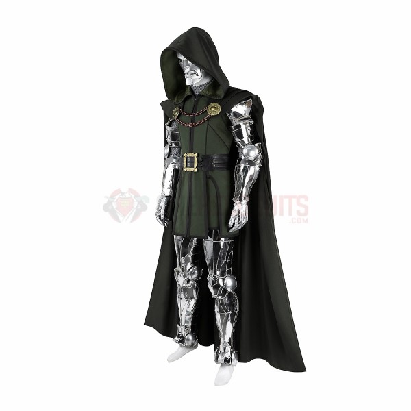 Doctor Doom Cosplay Costumes Victor von Doom Green Suits With Cloak