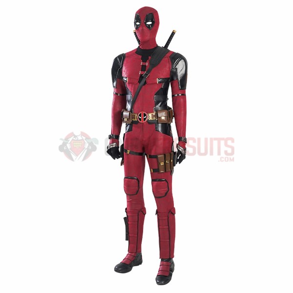 Deadpool 3 Cosplay Costumes Red Leather Suits