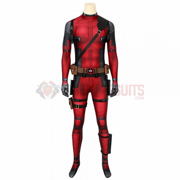 Deadpool Suit 3D Printed Spandex Deadpool Red Cosplay Costume