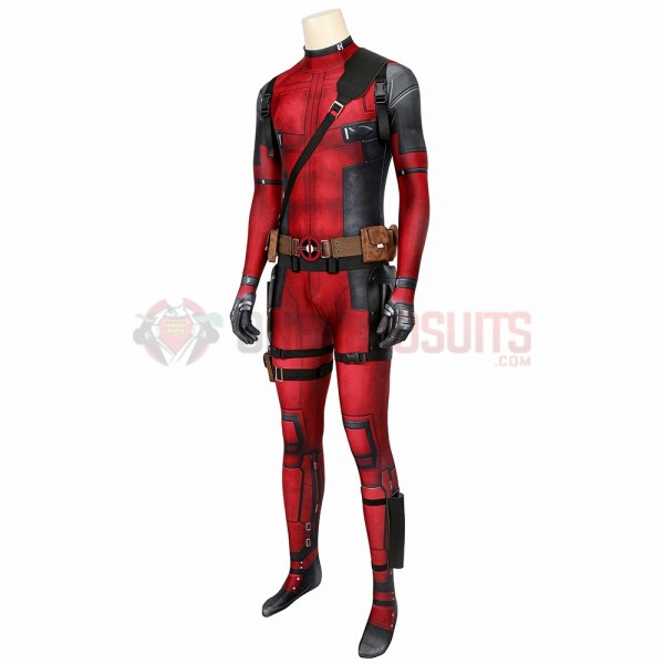 Deadpool Suit 3D Printed Spandex Deadpool Red Cosplay Costume