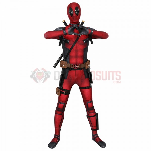 Deadpool Suit 3D Printed Spandex Deadpool Red Cosplay Costume