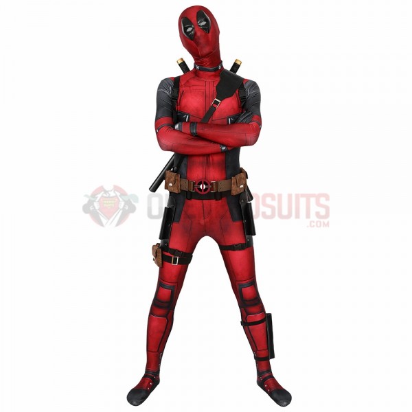Deadpool Suit 3D Printed Spandex Deadpool Red Cosplay Costume